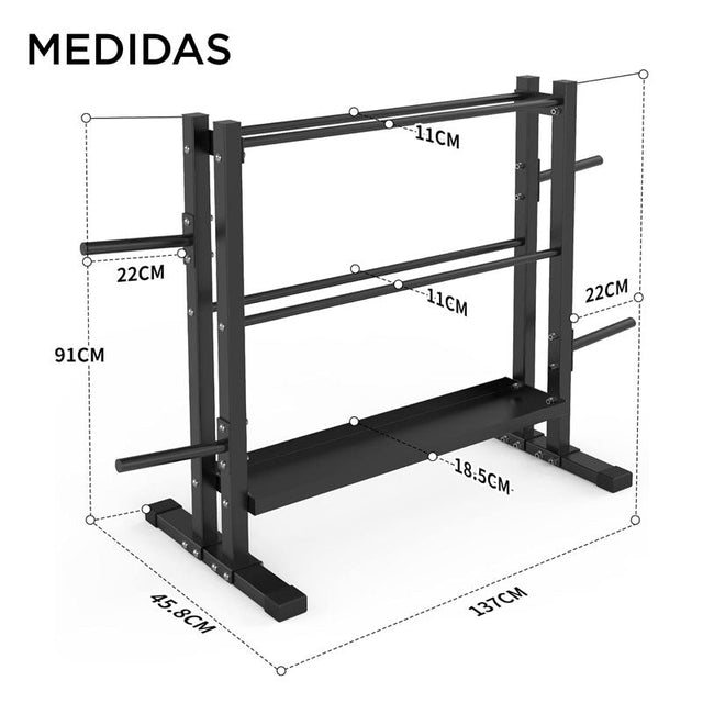 Rack de Acero para Pesas Rusas y Mancuernas II | PROIRON Peru®️